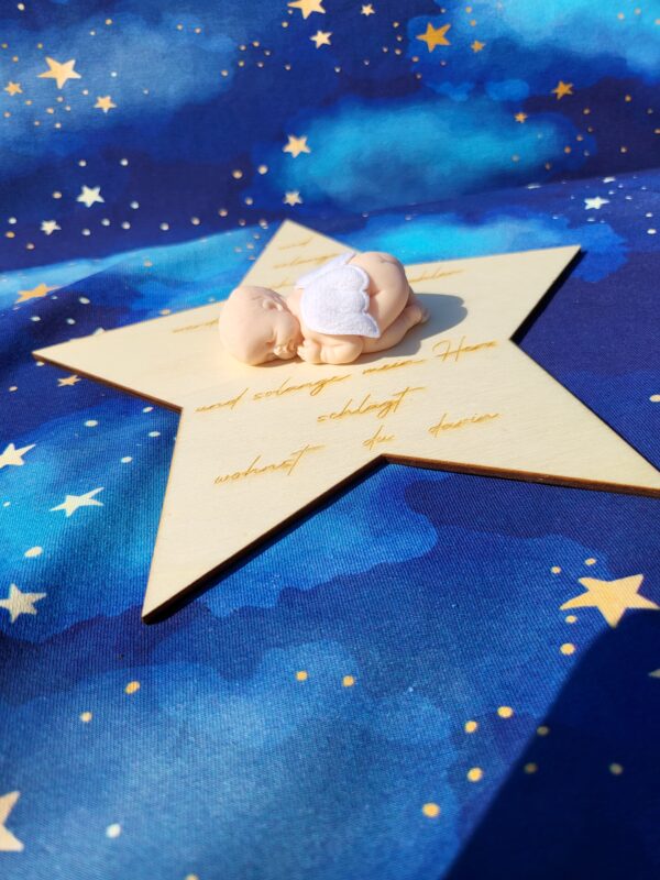 Holzstern “Sternenschlaf” - Sternenkinder Onlineshop